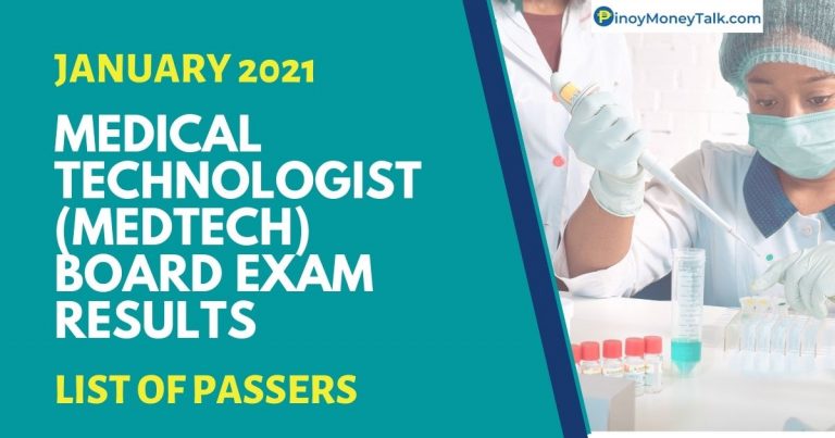 (Jan 2021) MedTech RESULTS: Medical Technologist Board Exam Passers ...